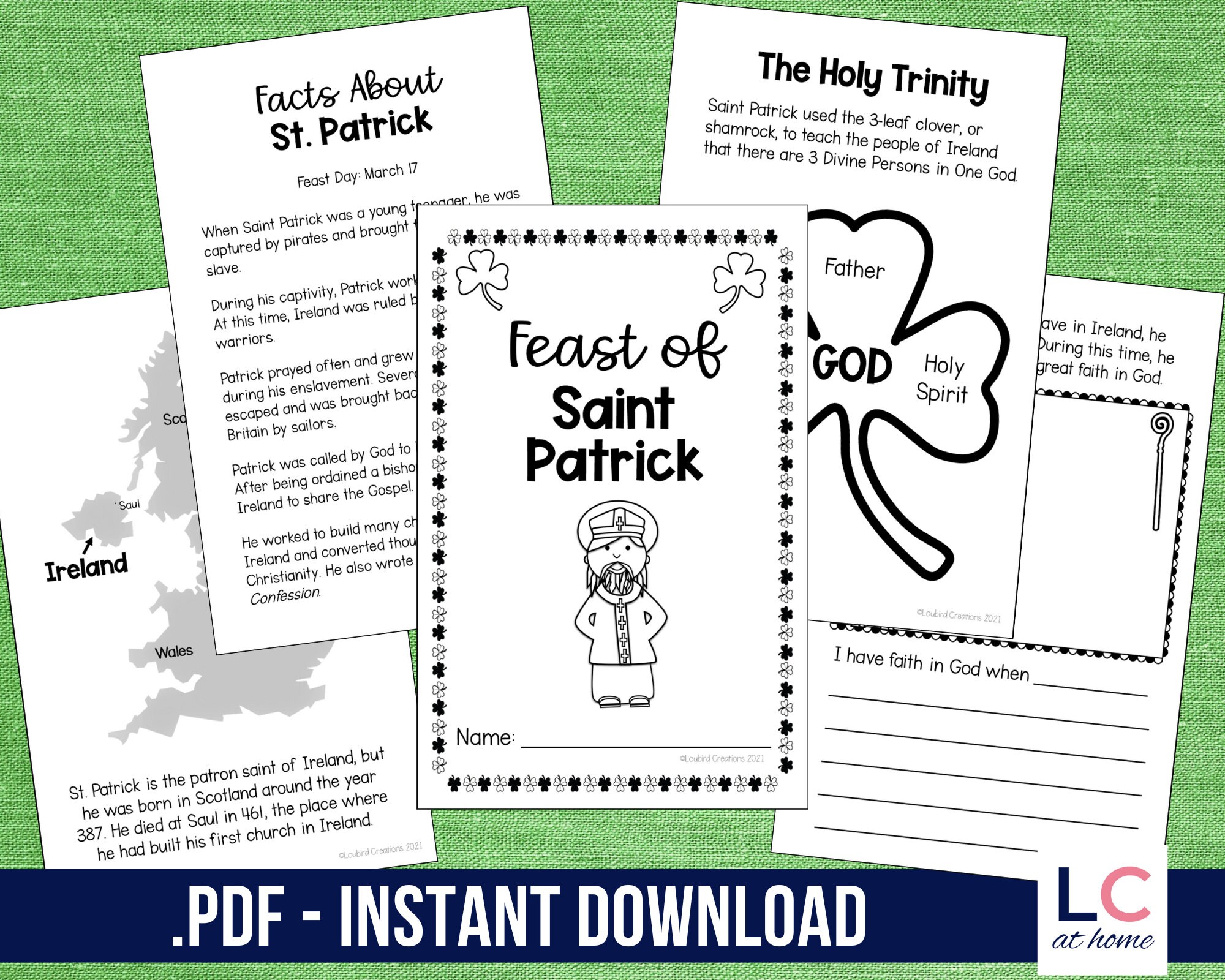 Saint Patrick of Ireland Printable Activity Booklet for Catholic Kids ...