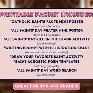 All Saints Day Activities for Catholic Kids | Prayer Facts Worksheets ...