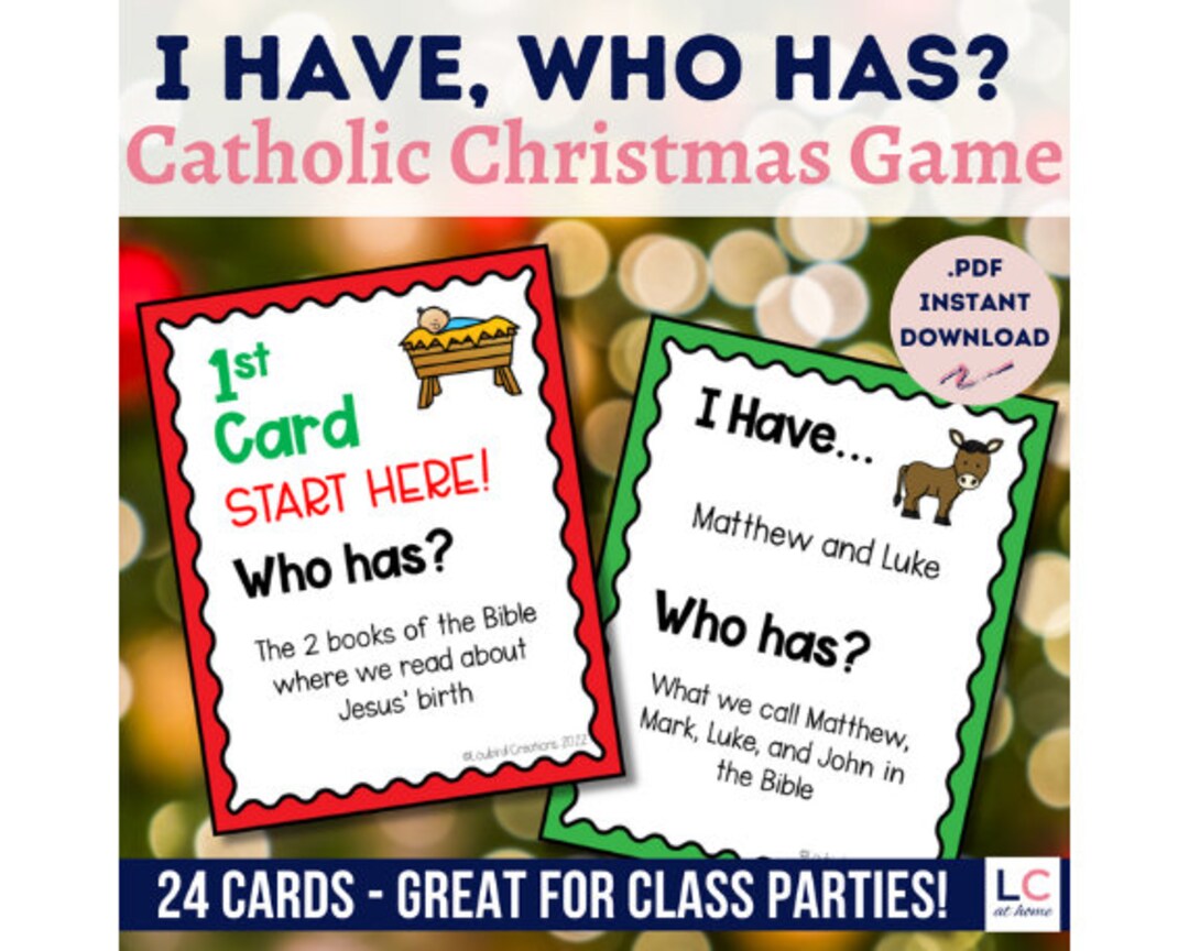 Christmas I Have Who Has Printable Game for Catholic Kids | Scripture ...