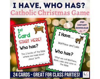 Christmas I Have Who Has Printable Game for Catholic Kids | Scripture ...