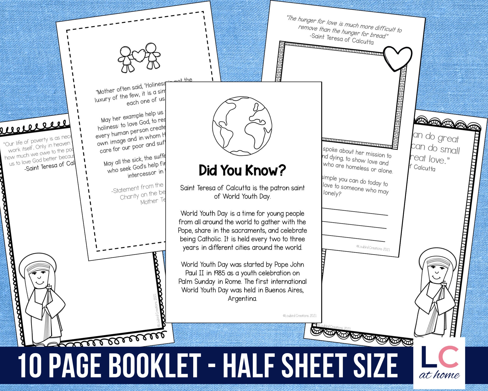 Saint Teresa of Calcutta Printable Activity Booklet for Catholic Kids ...