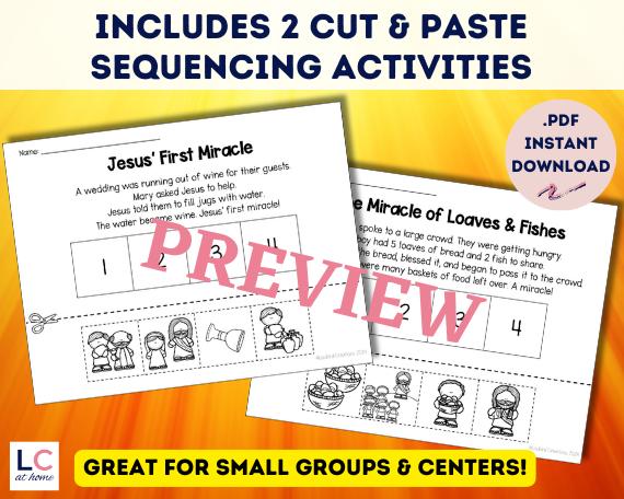 Jesus Miracles Easy Reader for Catholic Kids | Wedding at Cana | Loaves ...