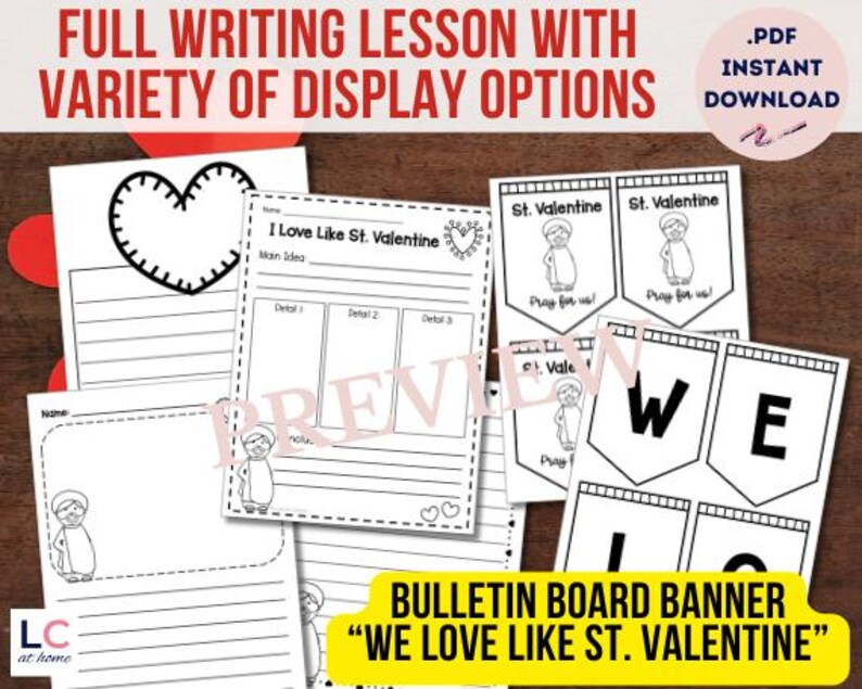Saint Valentine Writing Activity for Catholic Kids | Story of St ...