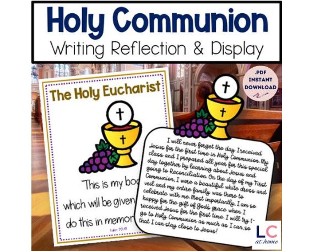 First Communion Writing Prompt | Holy Eucharist Catholic Bulletin Board ...