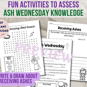 Lent Facts and Worksheets | Ash Wednesday and Holy Week Activities ...