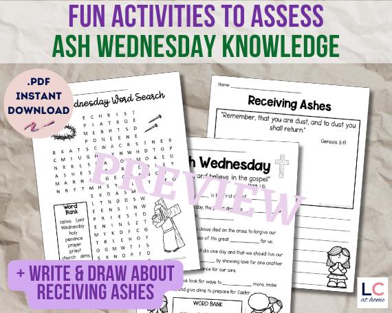 Lent Facts and Worksheets | Ash Wednesday and Holy Week Activities ...