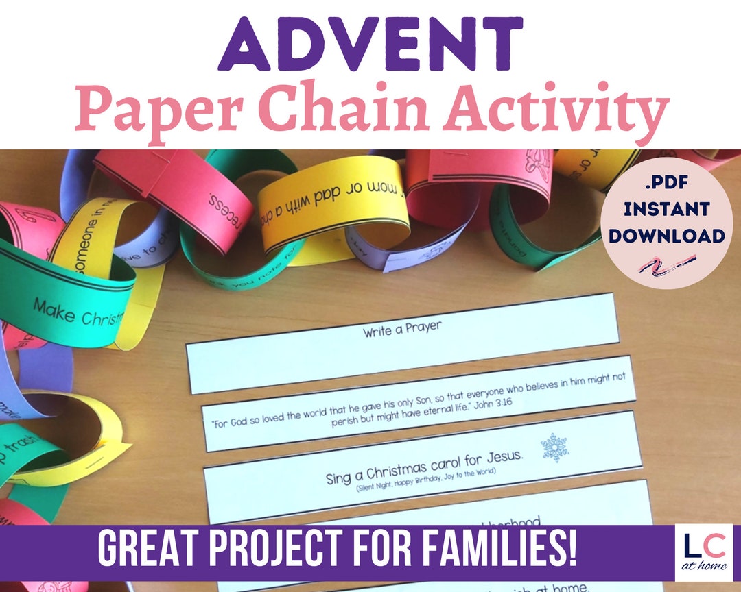 Advent Paper Chain Activity for Kids and Families Christian Christmas ...
