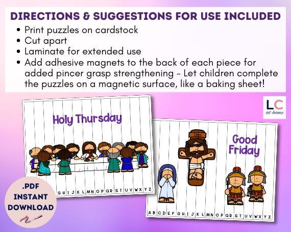 Holy Week Sequencing Puzzles for Kids | Easter Coloring Activity ...
