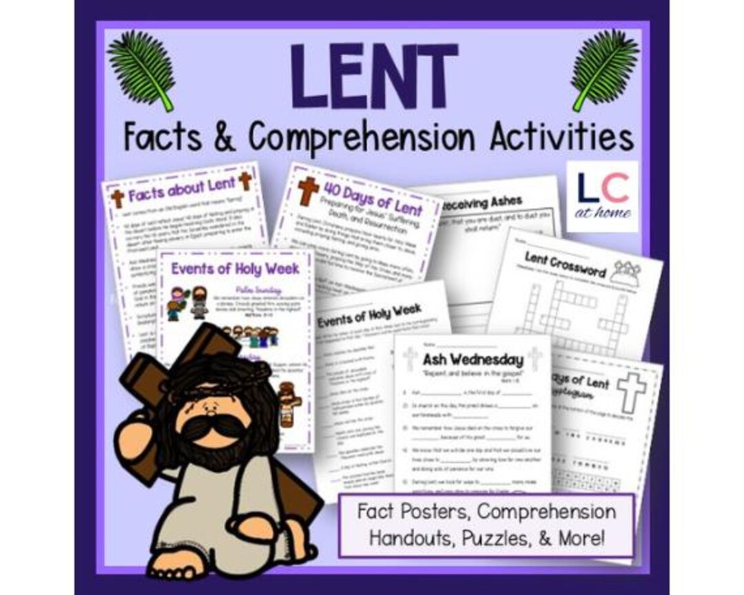 Lent Facts and Worksheets | Ash Wednesday and Holy Week Activities ...