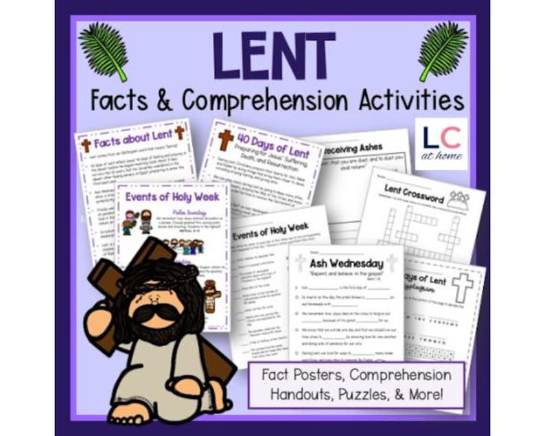 Lent Facts and Worksheets | Ash Wednesday and Holy Week Activities ...
