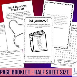 Saint Faustina Kowalska and Divine Mercy Sunday Printable Activity ...