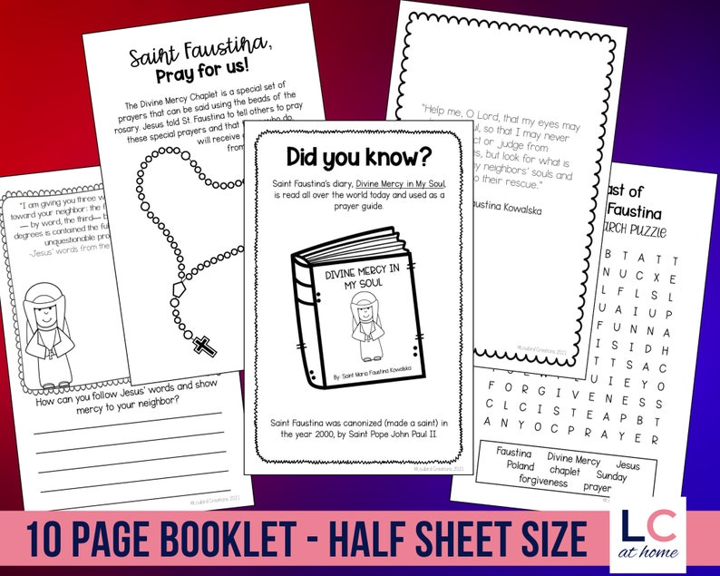 Saint Faustina Kowalska and Divine Mercy Sunday Printable Activity ...