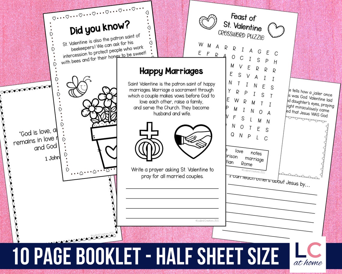 Saint Valentine Printable Activity Booklet for Catholic Kids | St ...