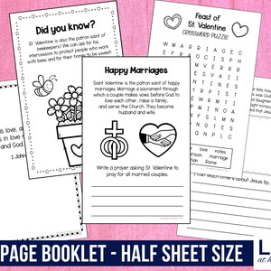 Saint Valentine Printable Activity Booklet for Catholic Kids | St ...
