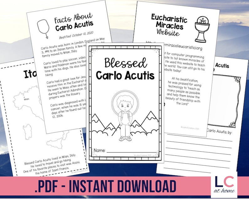 Blessed Carlo Acutis Printable Activity Booklet for Catholic Kids ...