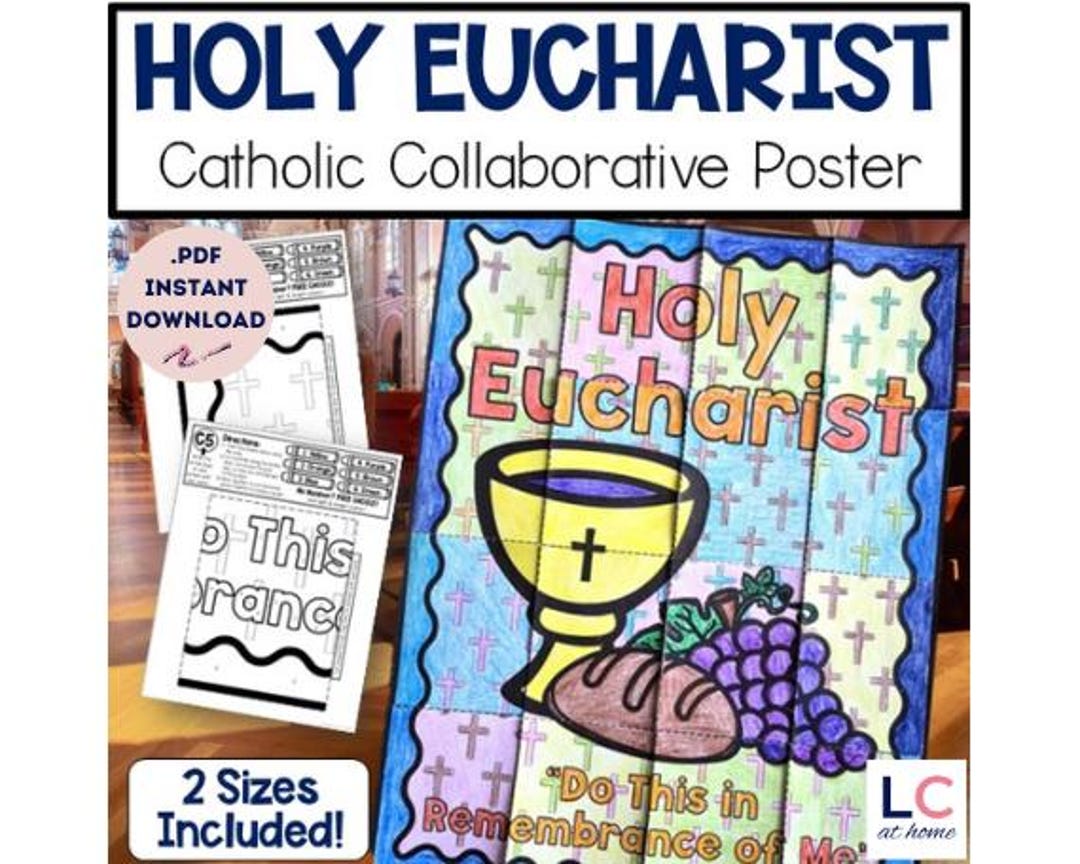 Holy Eucharist Collaborative Poster Project | First Communion Catholic ...
