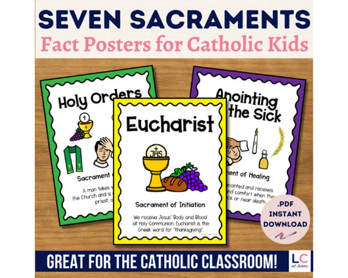 7 Sacraments Display Posters | Seven Sacraments of the Catholic Church ...