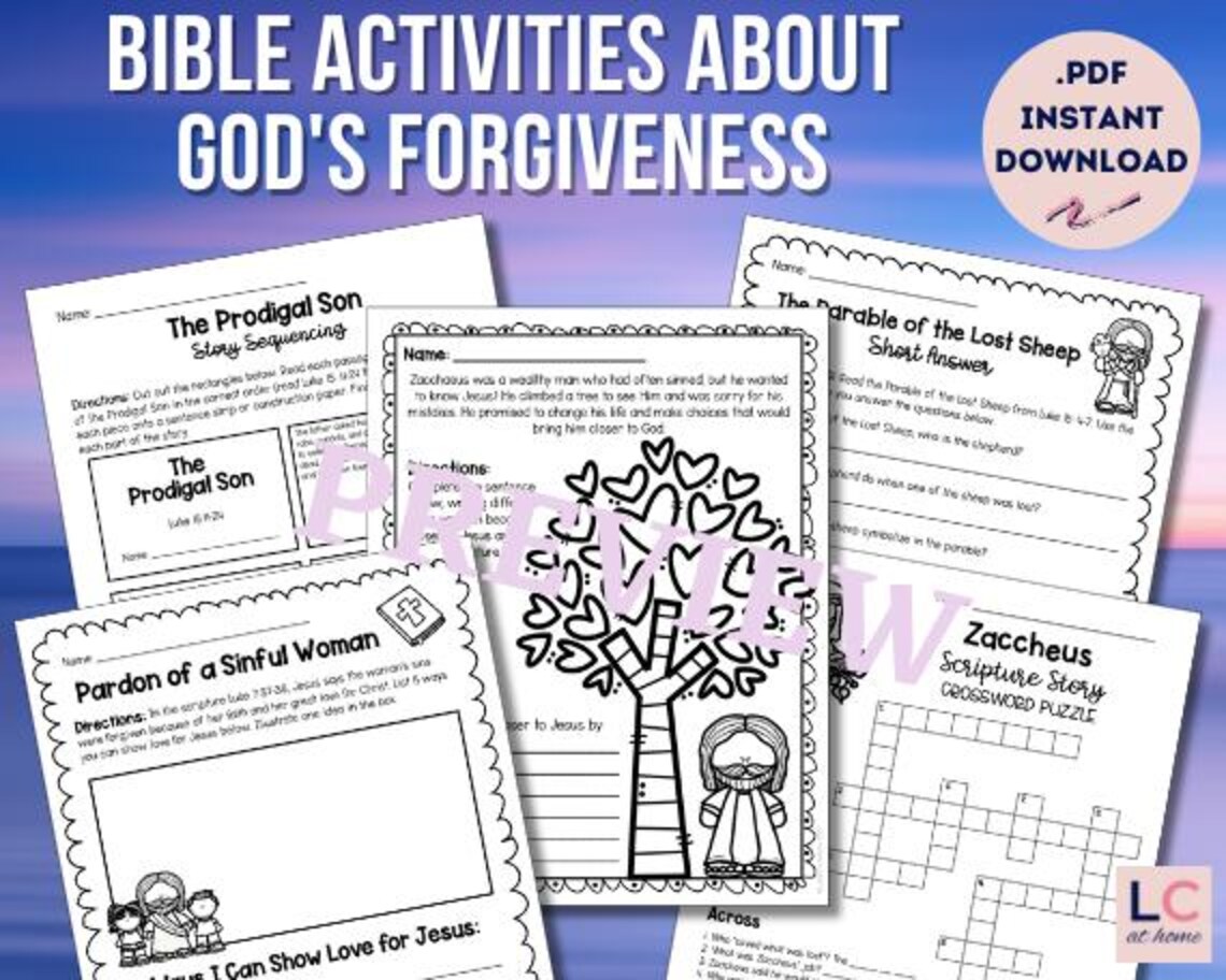 Reconciliation Bible Story Activities for Catholic Kids | Prodigal Son ...