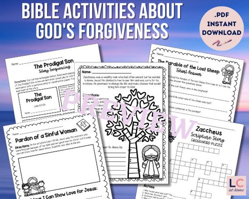 Reconciliation Bible Story Activities for Catholic Kids | Prodigal Son ...