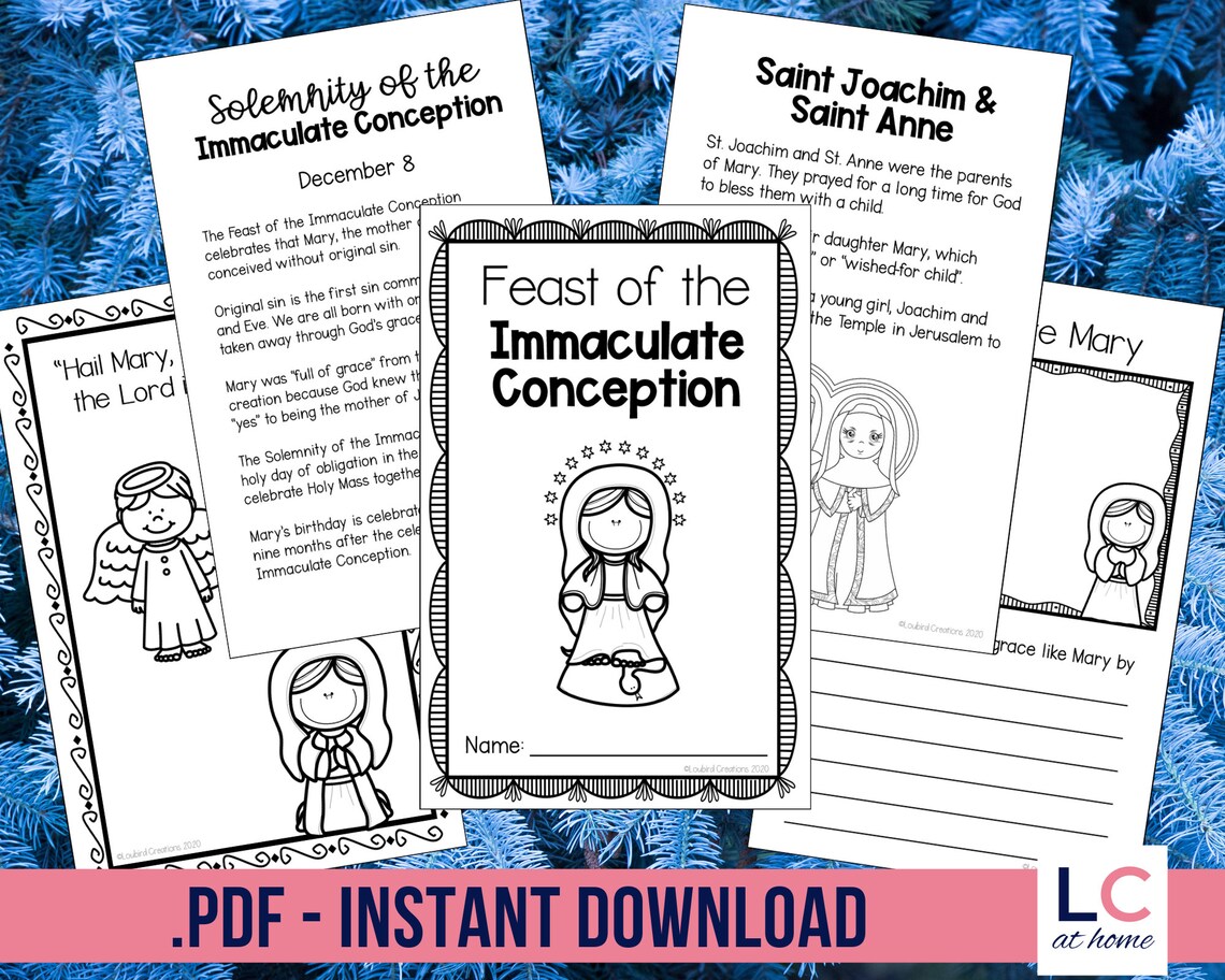 Feast of the Immaculate Conception Printable Activity Booklet for ...