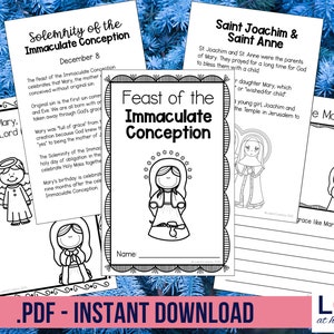 Feast of the Immaculate Conception Printable Activity Booklet for ...