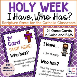 Holy Week Catholic Scripture Trivia Game for Kids | Palm Sunday | Holy ...