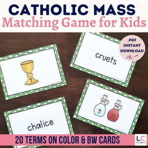 Catholic Mass Vocabulary Matching Memory Game for Kids - Etsy
