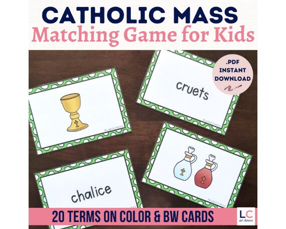 Catholic Mass Vocabulary Matching Memory Game for Kids - Etsy