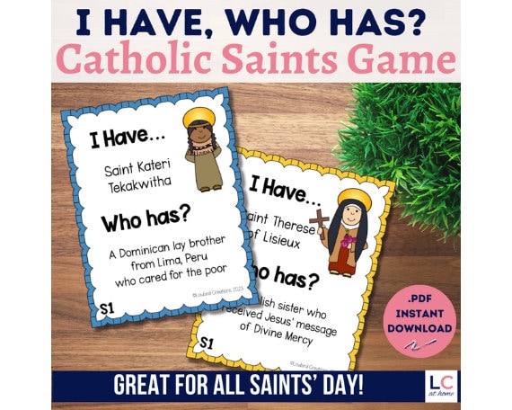 Catholic Saints Trivia Game | All Saints Day I Have Who Has Activity ...