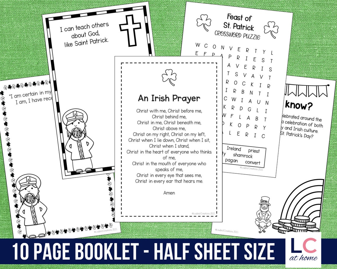 Saint Patrick of Ireland Printable Activity Booklet for Catholic Kids ...