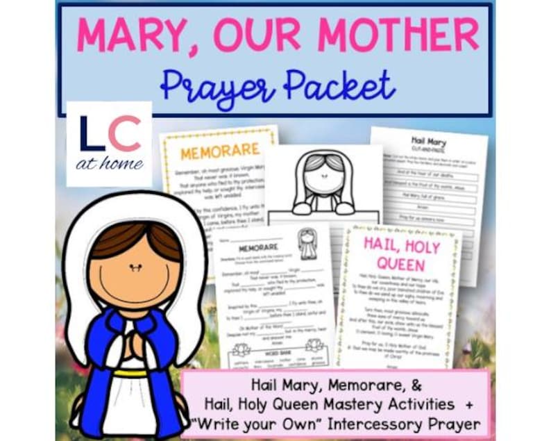 Mother Mary Catholic Prayers | Hail Mary | Memorare | Hail Holy Queen ...