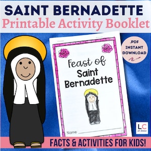 Saint Bernadette Soubirous Printable Activity Booklet for Catholic Kids ...