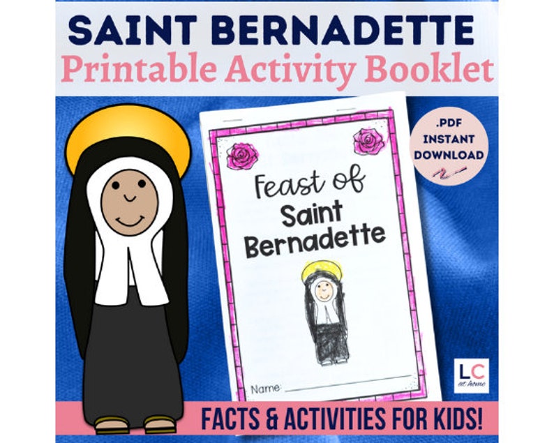 Saint Bernadette Soubirous Printable Activity Booklet for Catholic Kids ...