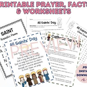 All Saints Day Activities for Catholic Kids | Prayer Facts Worksheets ...