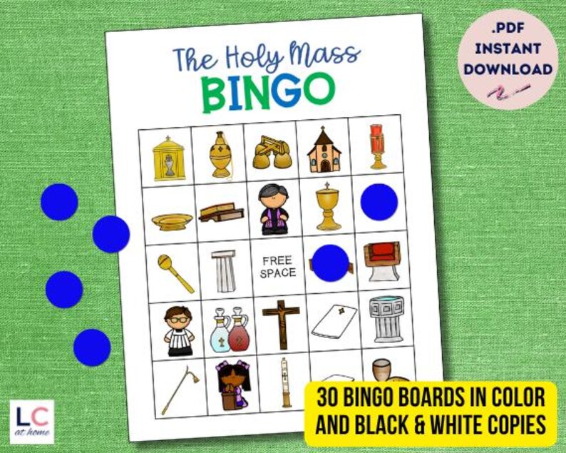 Catholic Mass Vocabulary Bingo Game for Kids | First Communion Prep ...
