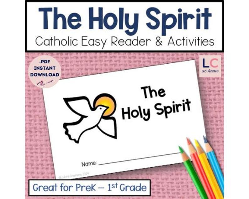 Holy Spirit Catholic Reader | Pentecost Activity for Kids | Scripture ...