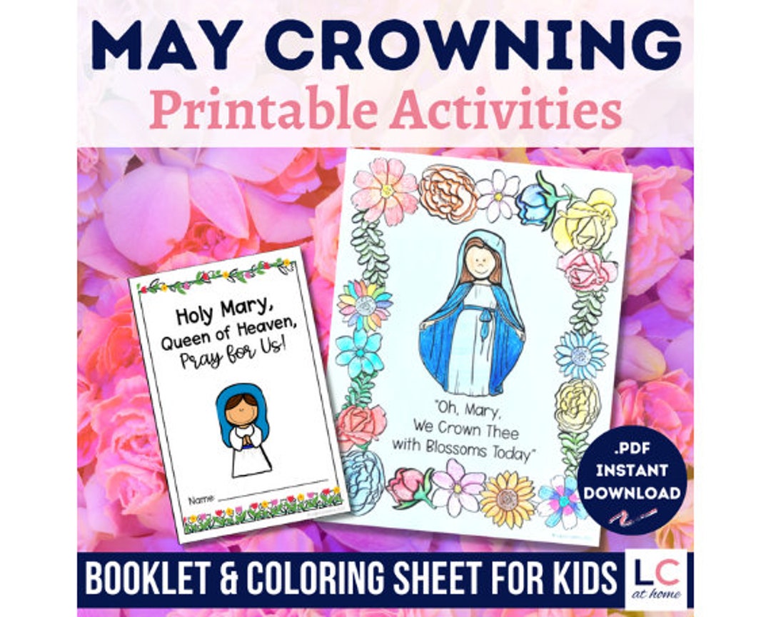 May Crowning Activities and Coloring Sheet for Catholic Kids | Mary ...