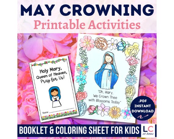 May Crowning Activities and Coloring Sheet for Catholic Kids | Mary ...