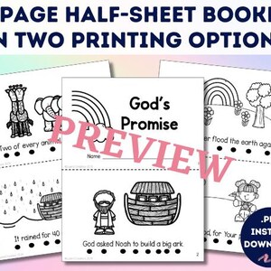 Noahs Ark Easy Reader Book for Catholic Kids | Gods Promise Activities ...