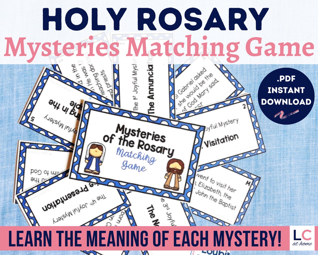 Mysteries of the Holy Rosary Matching Game Activity Catholic Rosary for ...