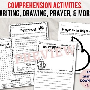 Pentecost Sunday Scripture Activities for Catholic Kids | Sunday School ...