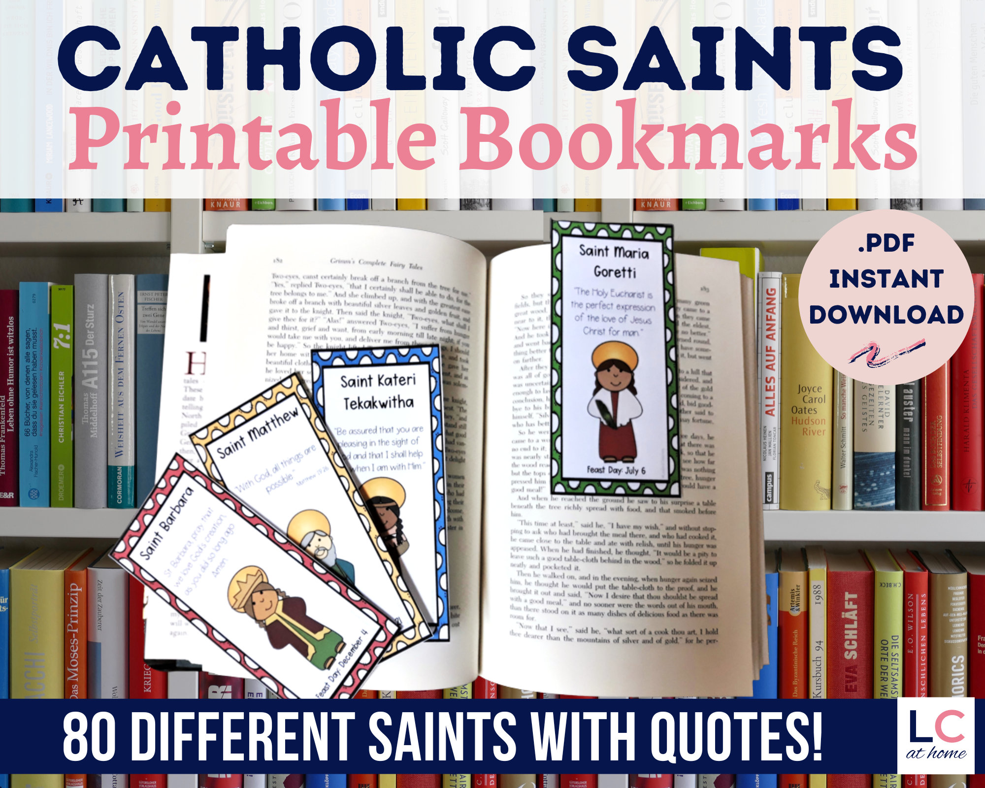 Catholic Saints Printable Bookmarks for Kids 80 Saints Incentives With ...