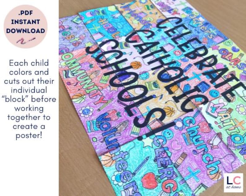 Catholic Schools Week Collaborative Poster Project | Catholic Coloring ...
