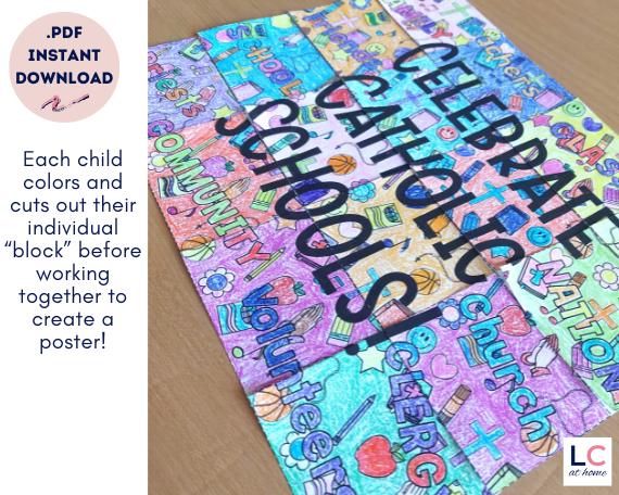 Catholic Schools Week Collaborative Poster Project | Catholic Coloring ...