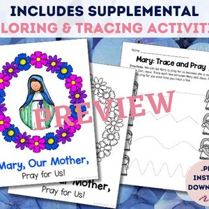 Mary Our Mother Catholic Easy Reader for Kids | Mary Coloring Activity ...