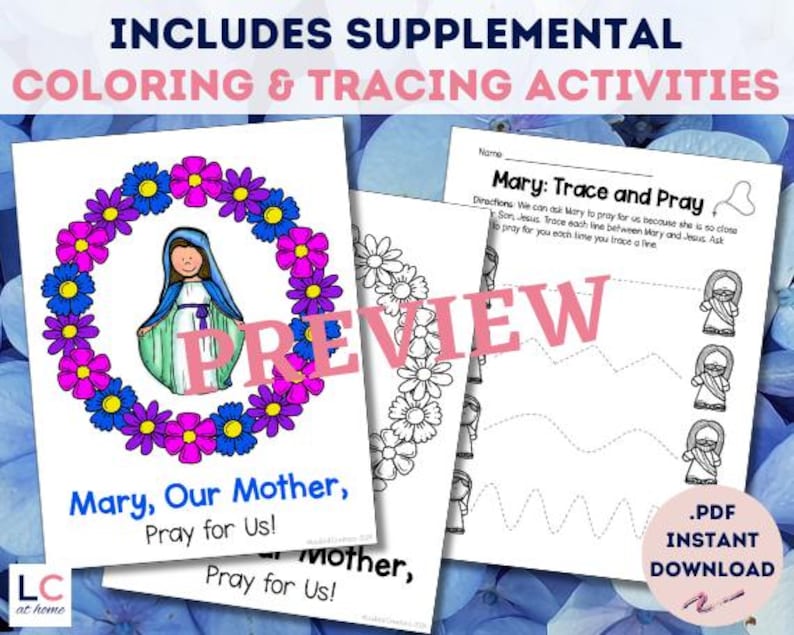 Mary Our Mother Catholic Easy Reader for Kids | Mary Coloring Activity ...