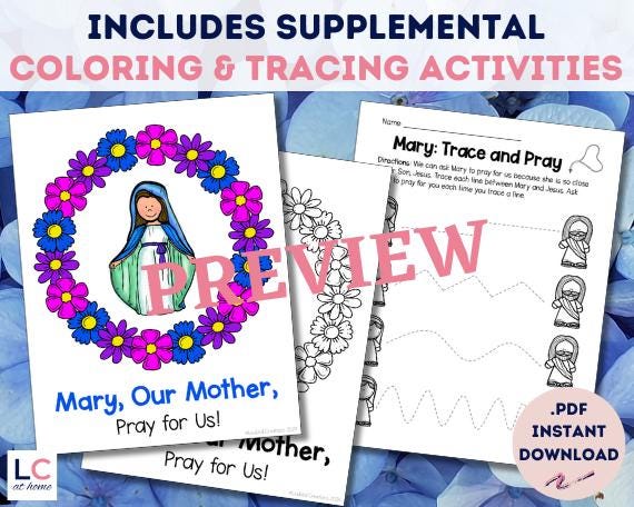 Mary Our Mother Catholic Easy Reader for Kids | Mary Coloring Activity ...