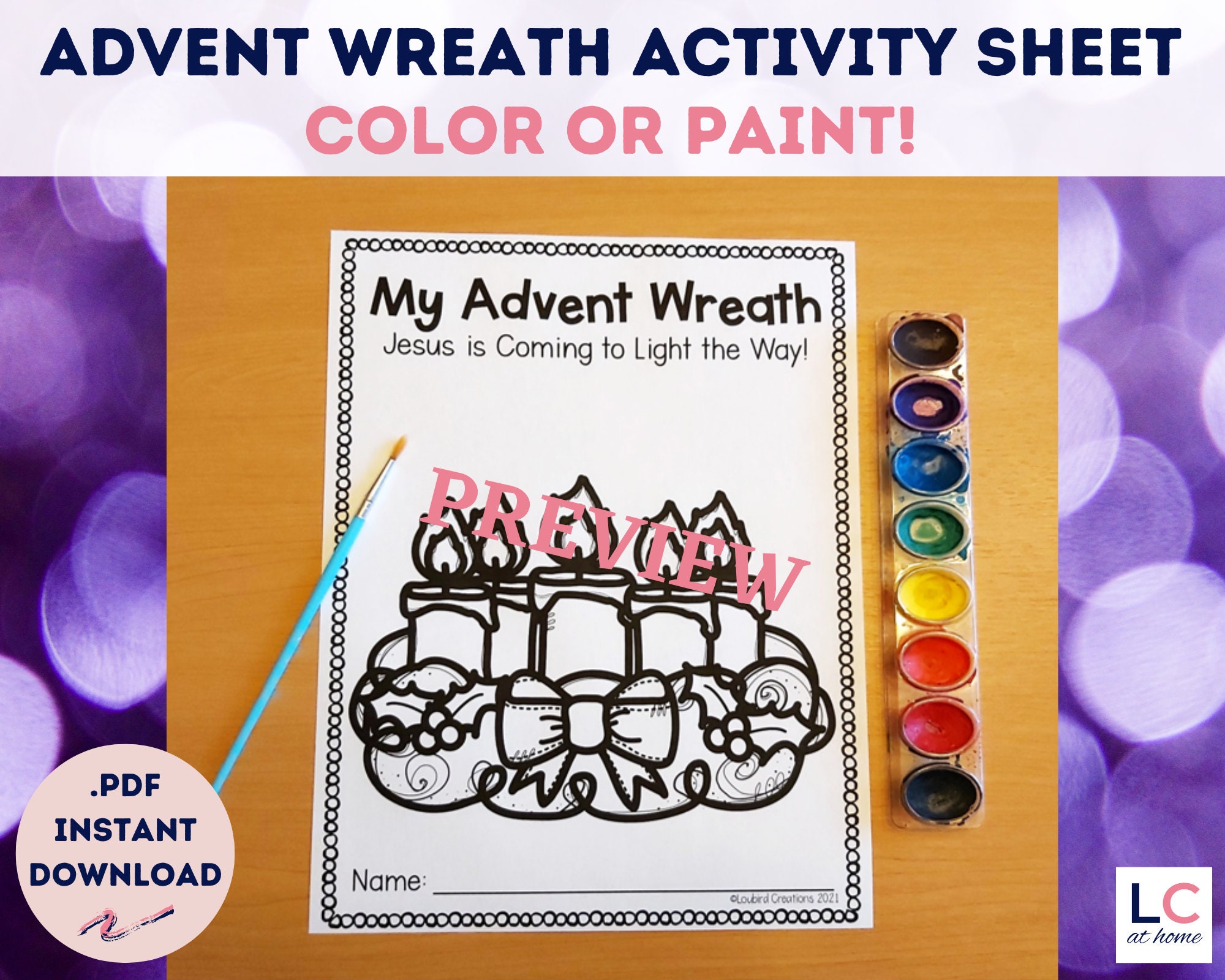 Advent Wreath Book for Young Children | Advent Craft and Coloring ...