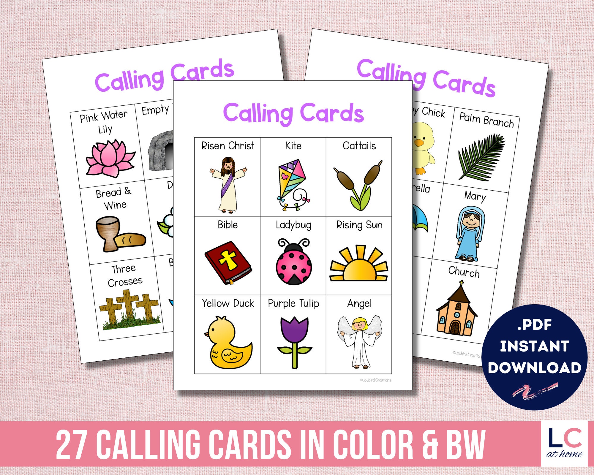 Easter Sunday Bingo for Catholic Kids Resurrection Game Holy Week ...