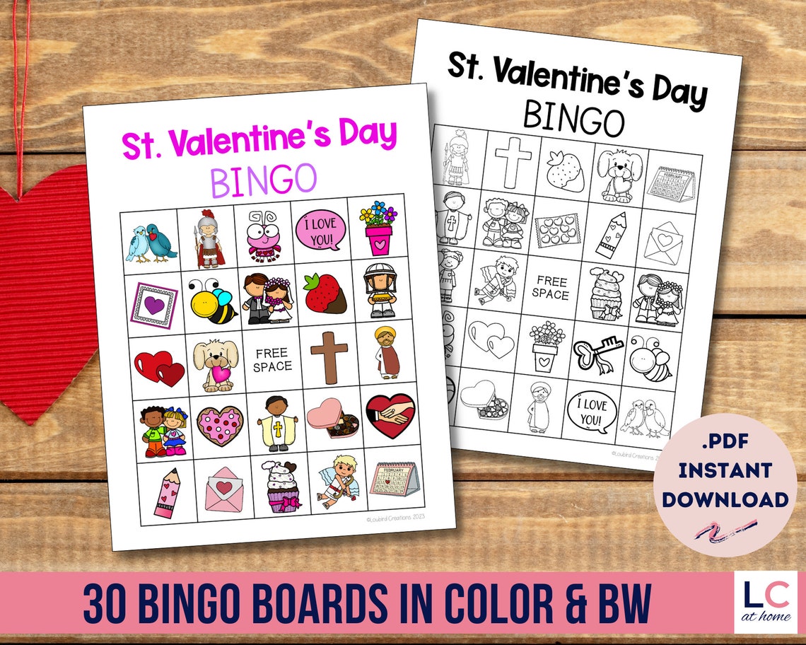 Saint Valentine Bingo Game | Catholic Christian Edition | Feast of St ...